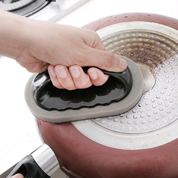 Kitchen | 5roll Emery Sponge Dishwashing Pot Magic Wipe Free Handle ...